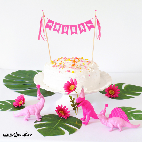 Simple Decorations for a Pink Dinosaur Birthday Party – Avalon Sunshine