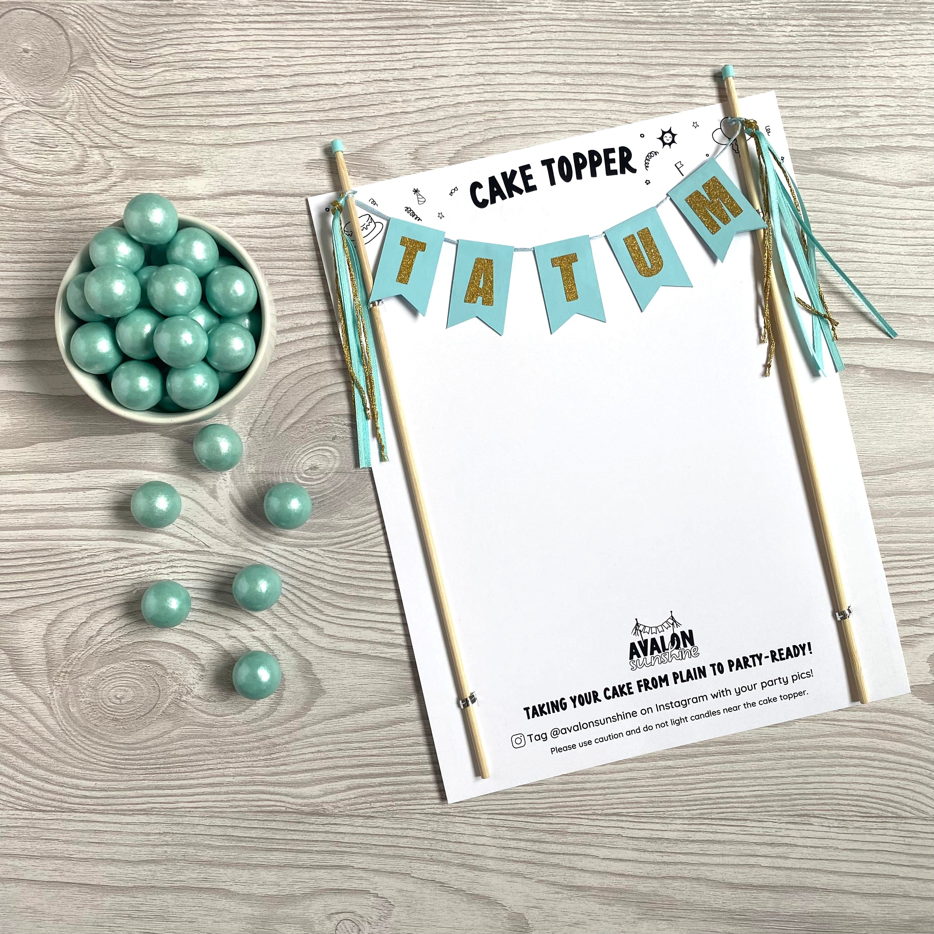 Name Cake Topper (Kraft & Black) | Avalon Sunshine