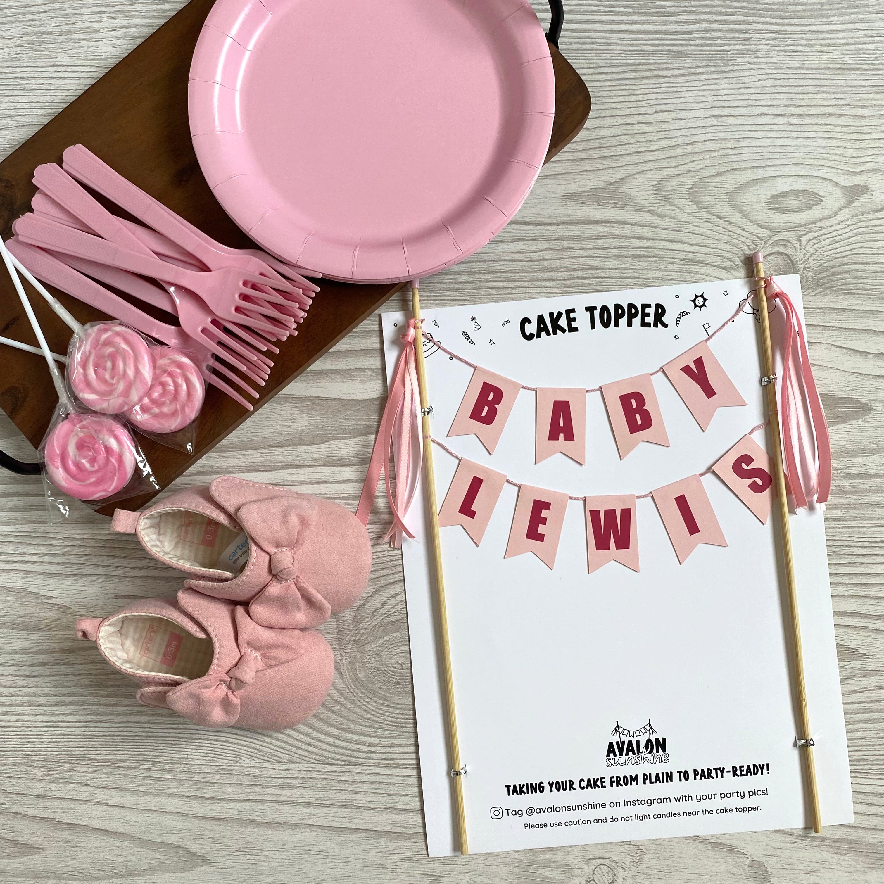 Baby Name Cake Topper | Cake Toppers by Avalon Sunshine