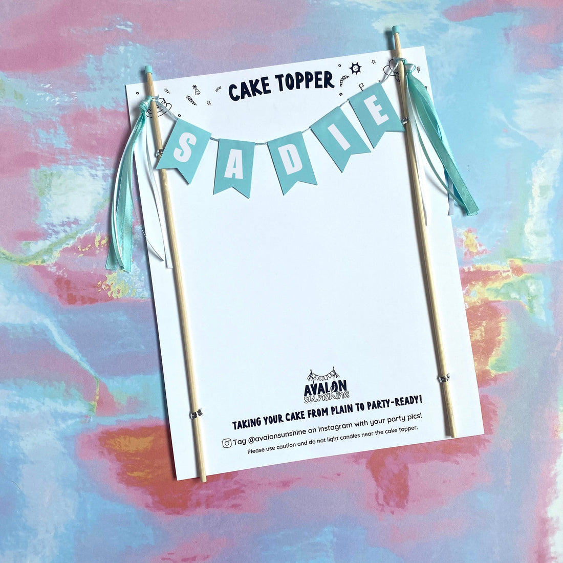 Name Cake Topper (Blue) | Cake Toppers by Avalon Sunshine