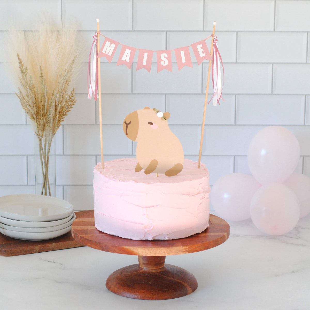 Capybara Girl Cake Topper | Cake Toppers by Avalon Sunshine