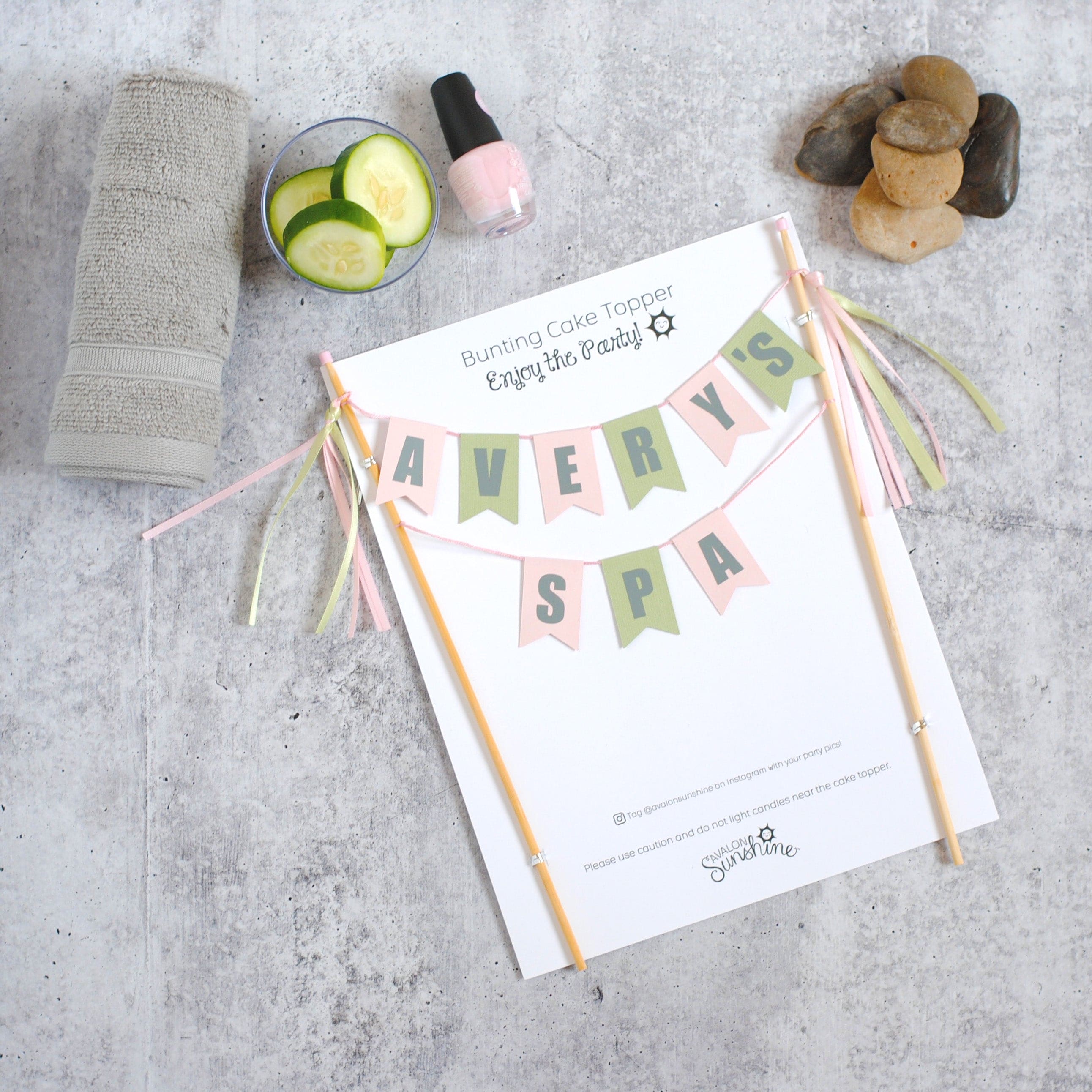 Spa Party Cake Topper | Cake Toppers by Avalon Sunshine