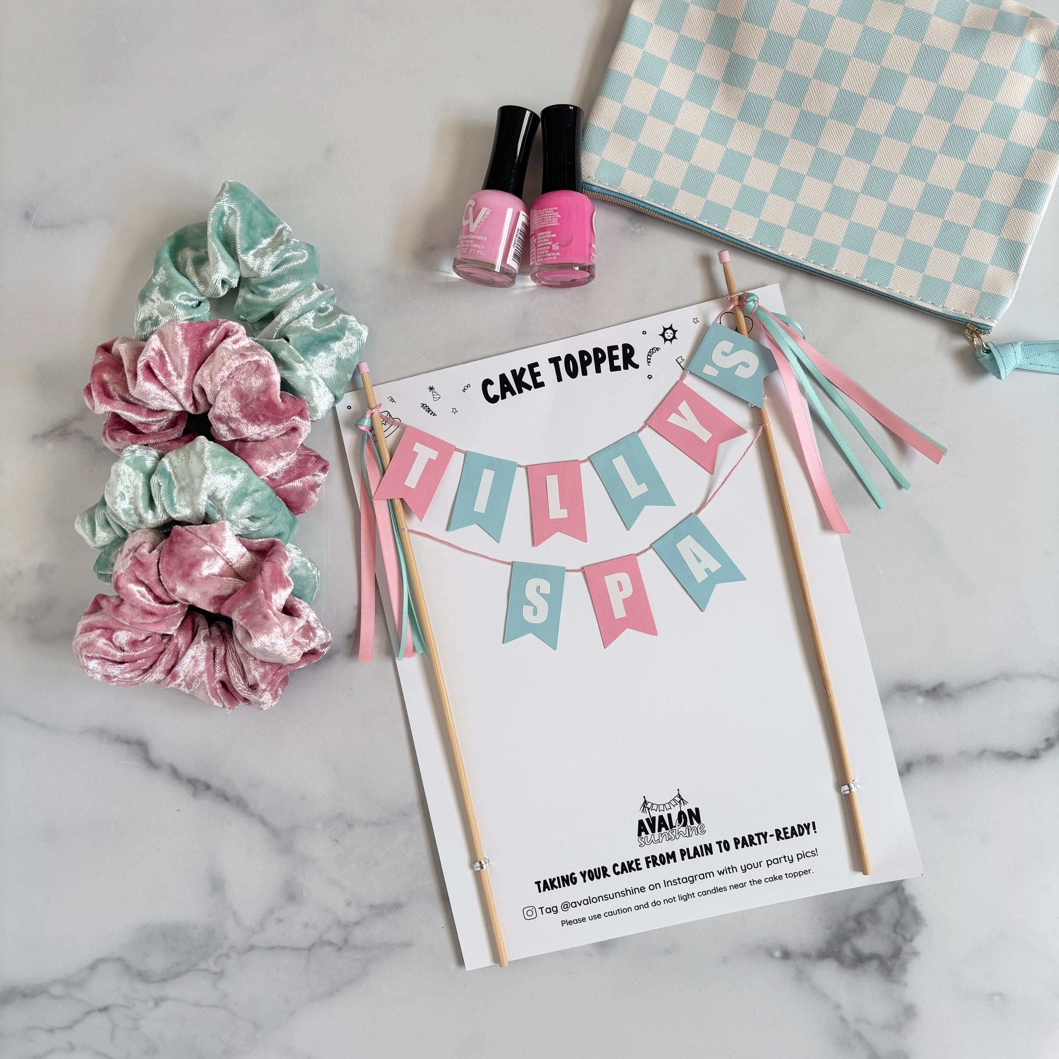 Spa Party Cake Topper | Cake Toppers by Avalon Sunshine