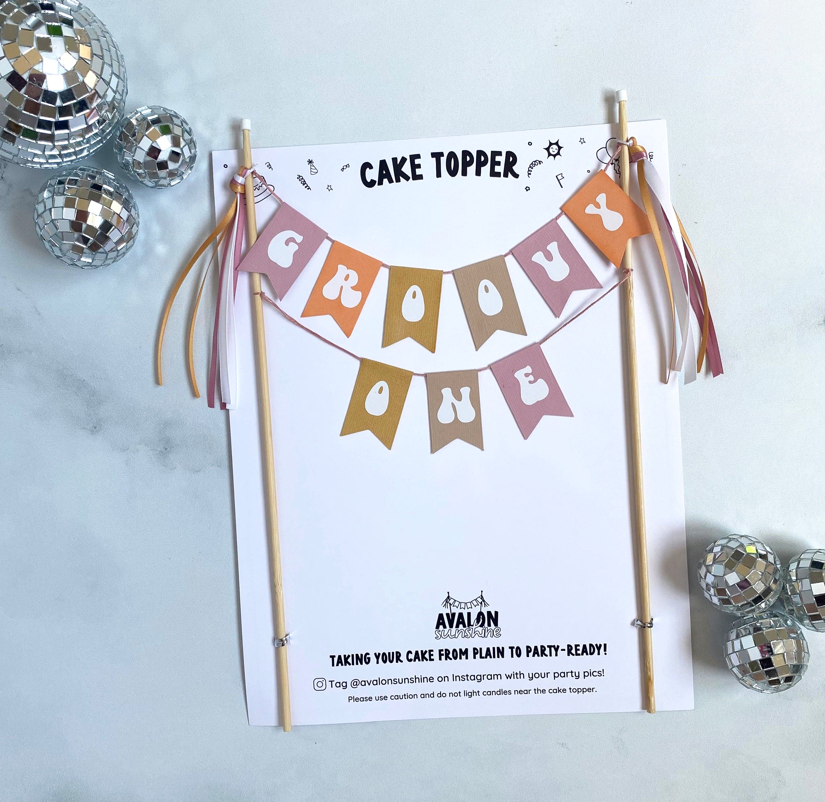 GROOVY ONE Cake Topper | Cake Toppers by Avalon Sunshine