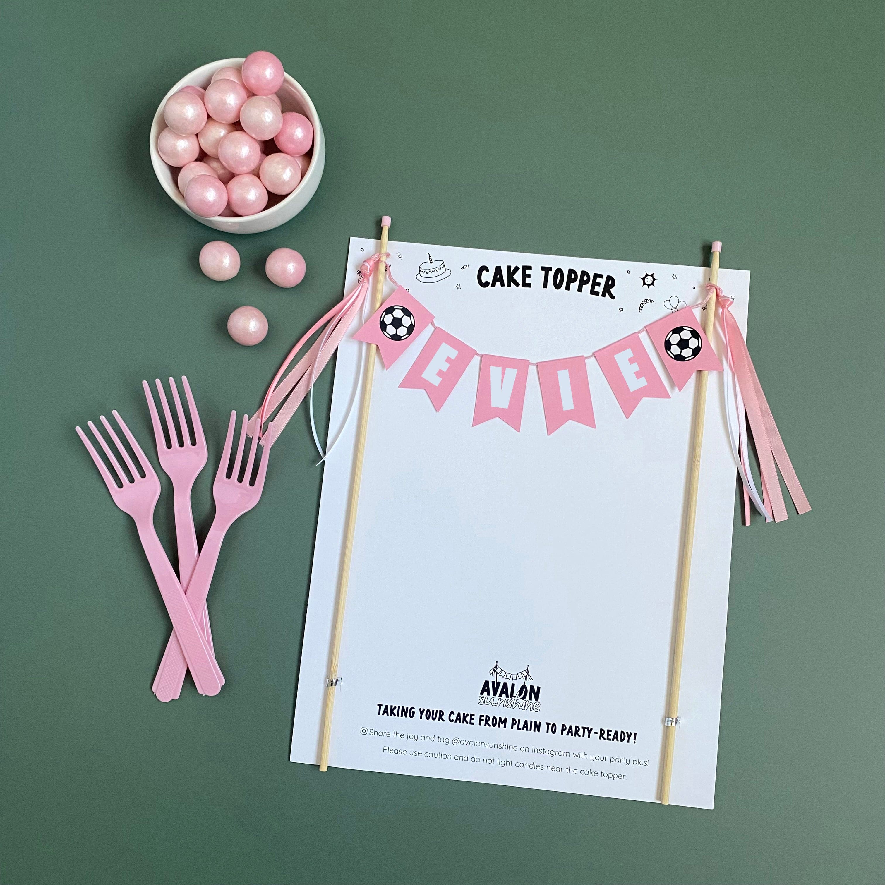 Soccer Cake Topper | Cake Toppers by Avalon Sunshine