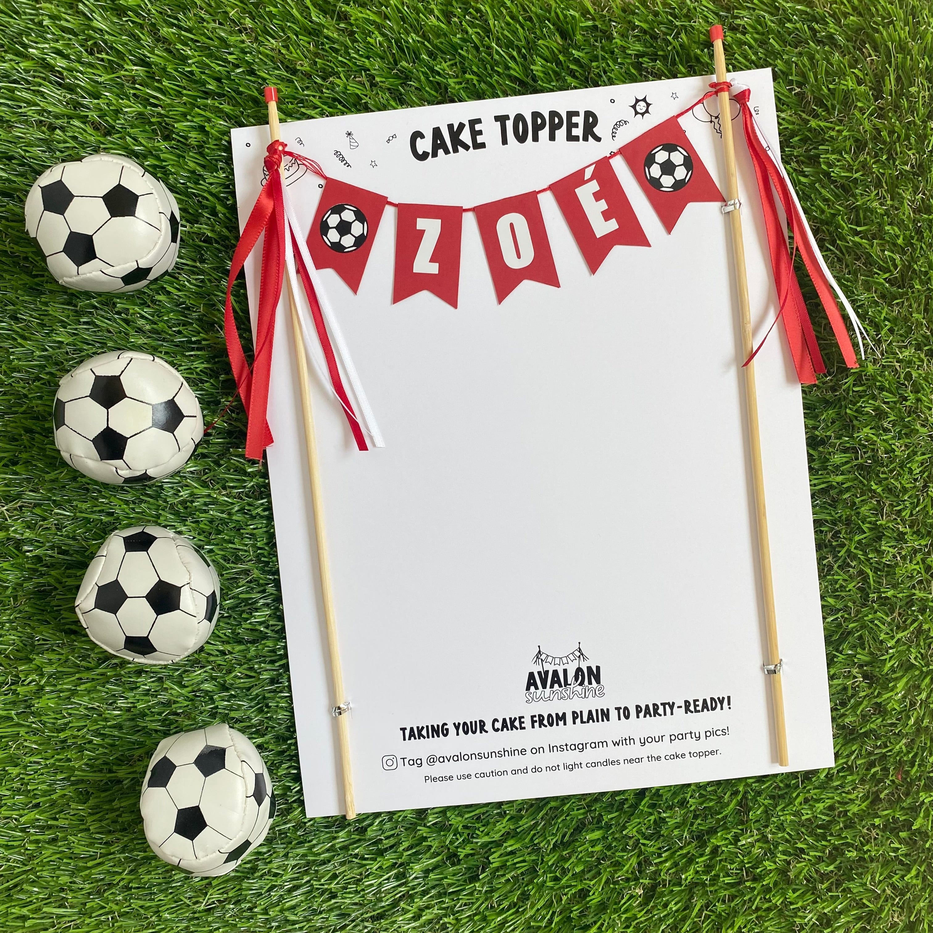 Soccer Cake Topper | Cake Toppers by Avalon Sunshine