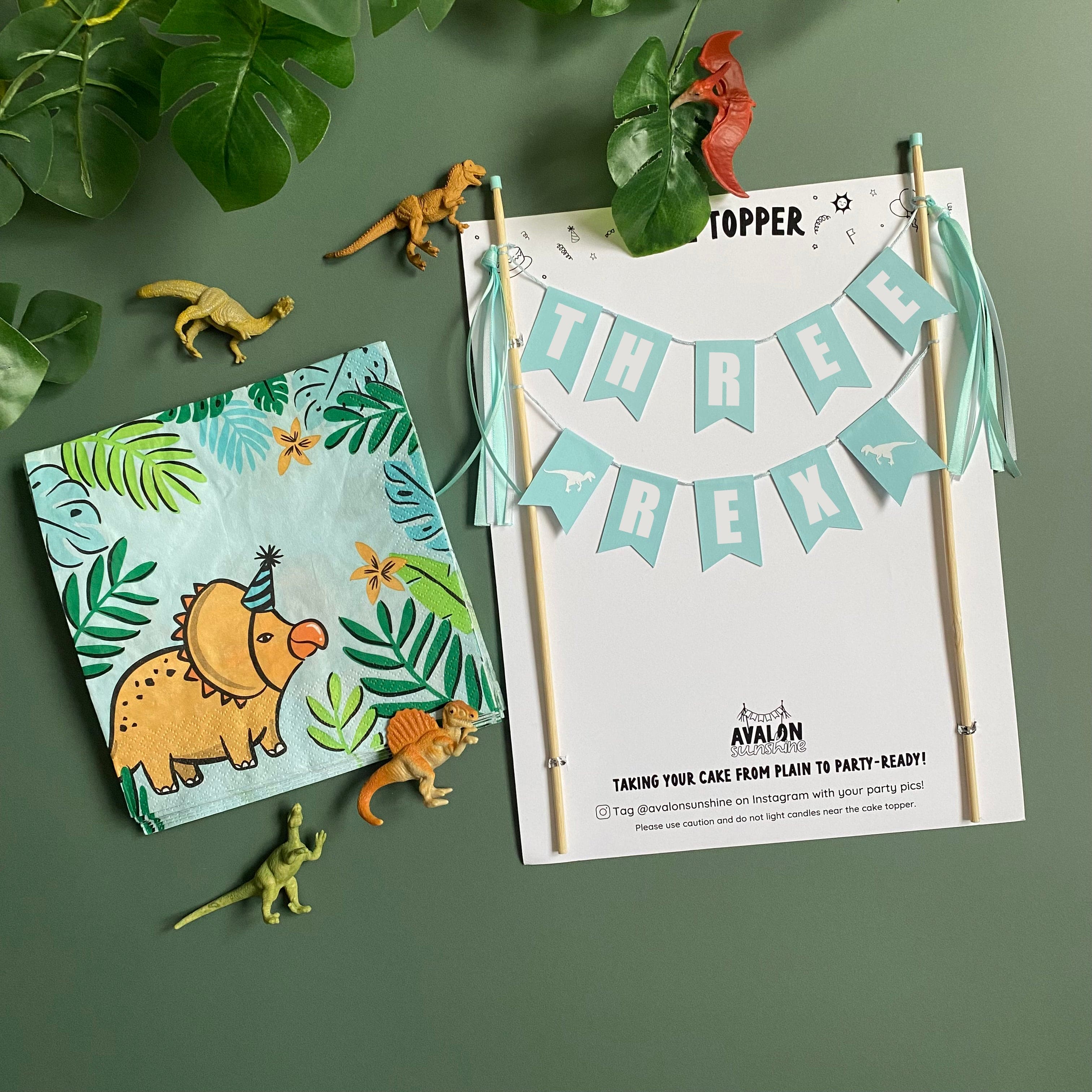 THREE REX Cake Topper | Cake Toppers by Avalon Sunshine