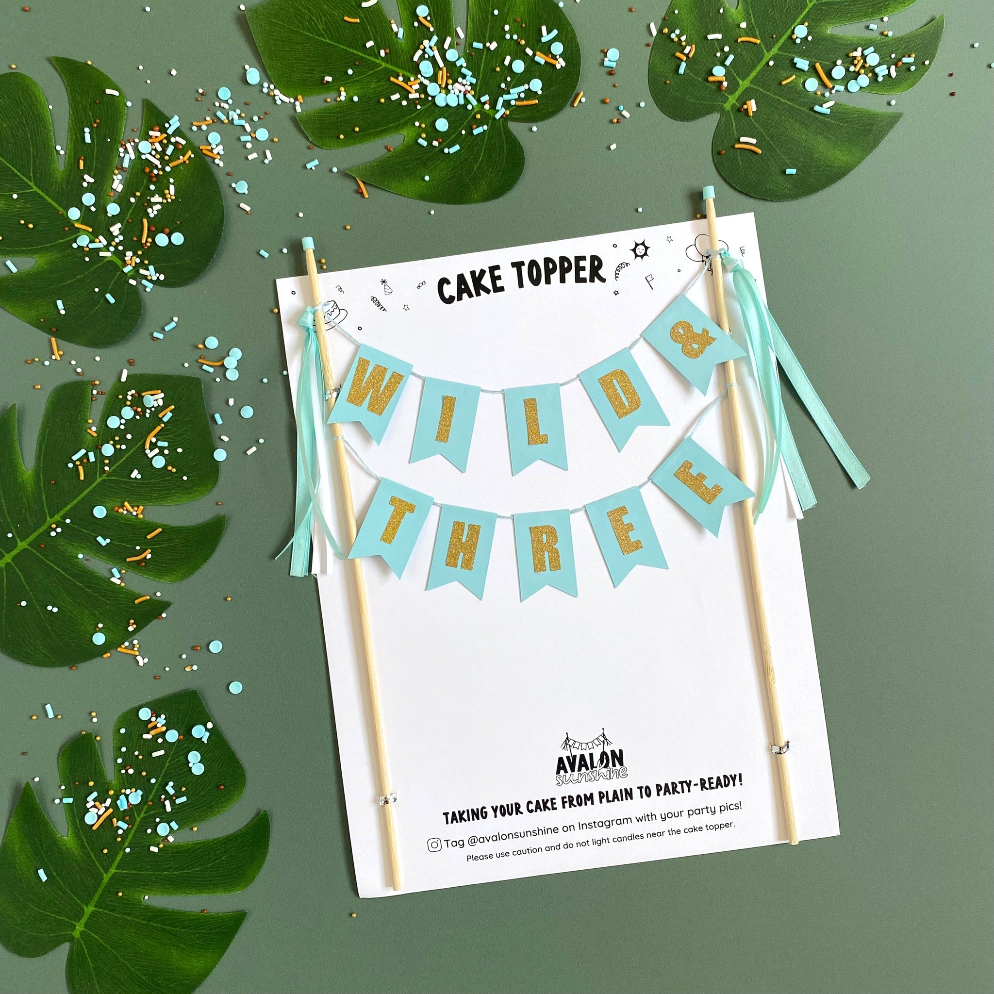 WILD & THREE Cake Topper | Cake Toppers by Avalon Sunshine