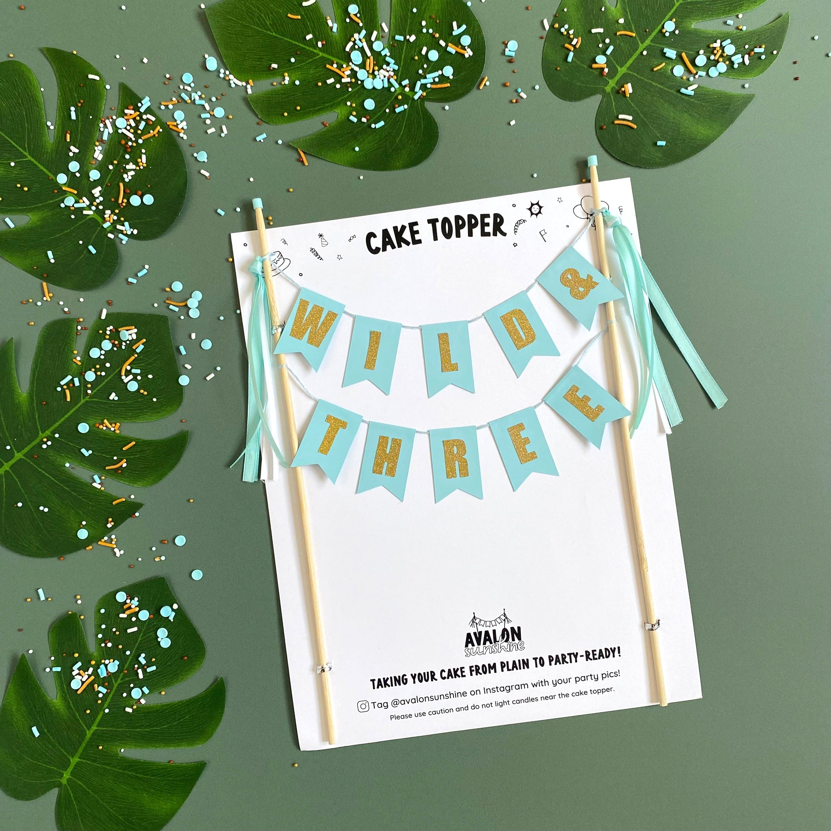 WILD & THREE Cake Topper | Cake Toppers by Avalon Sunshine