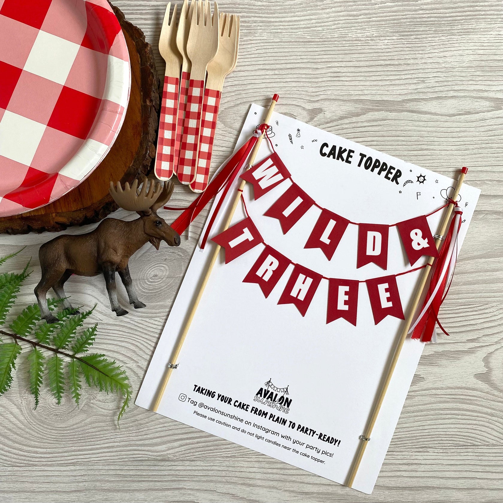 WILD & THREE Cake Topper | Cake Toppers by Avalon Sunshine