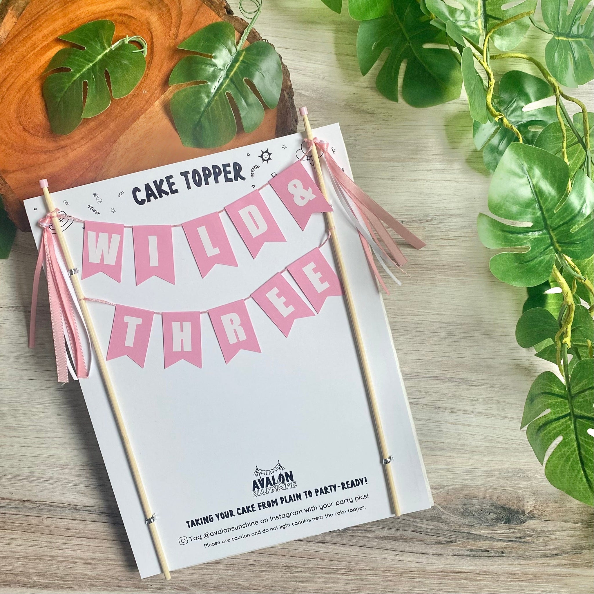 WILD & THREE Cake Topper | Cake Toppers by Avalon Sunshine