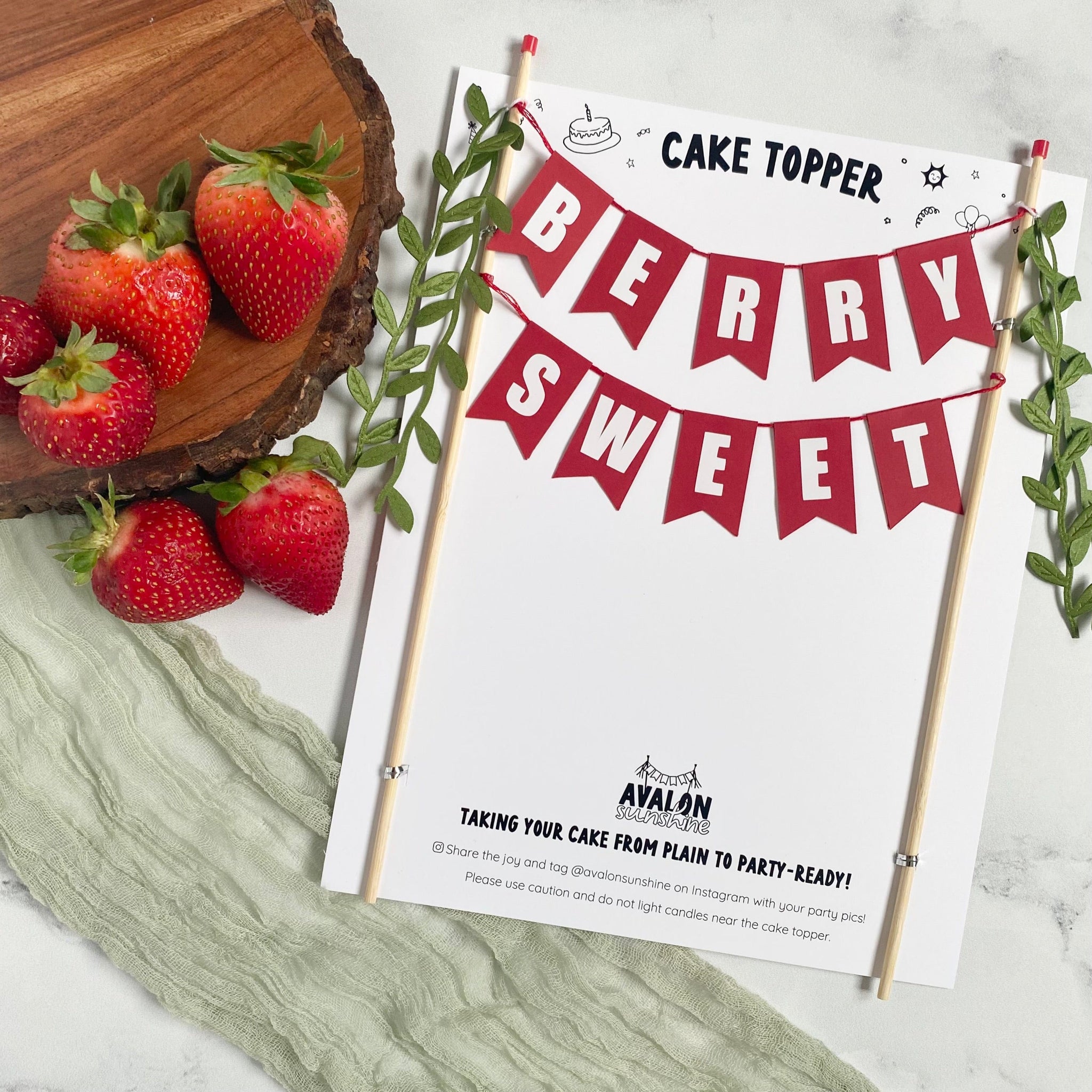 Berry Sweet Birthday Cake Topper | Avalon Sunshine