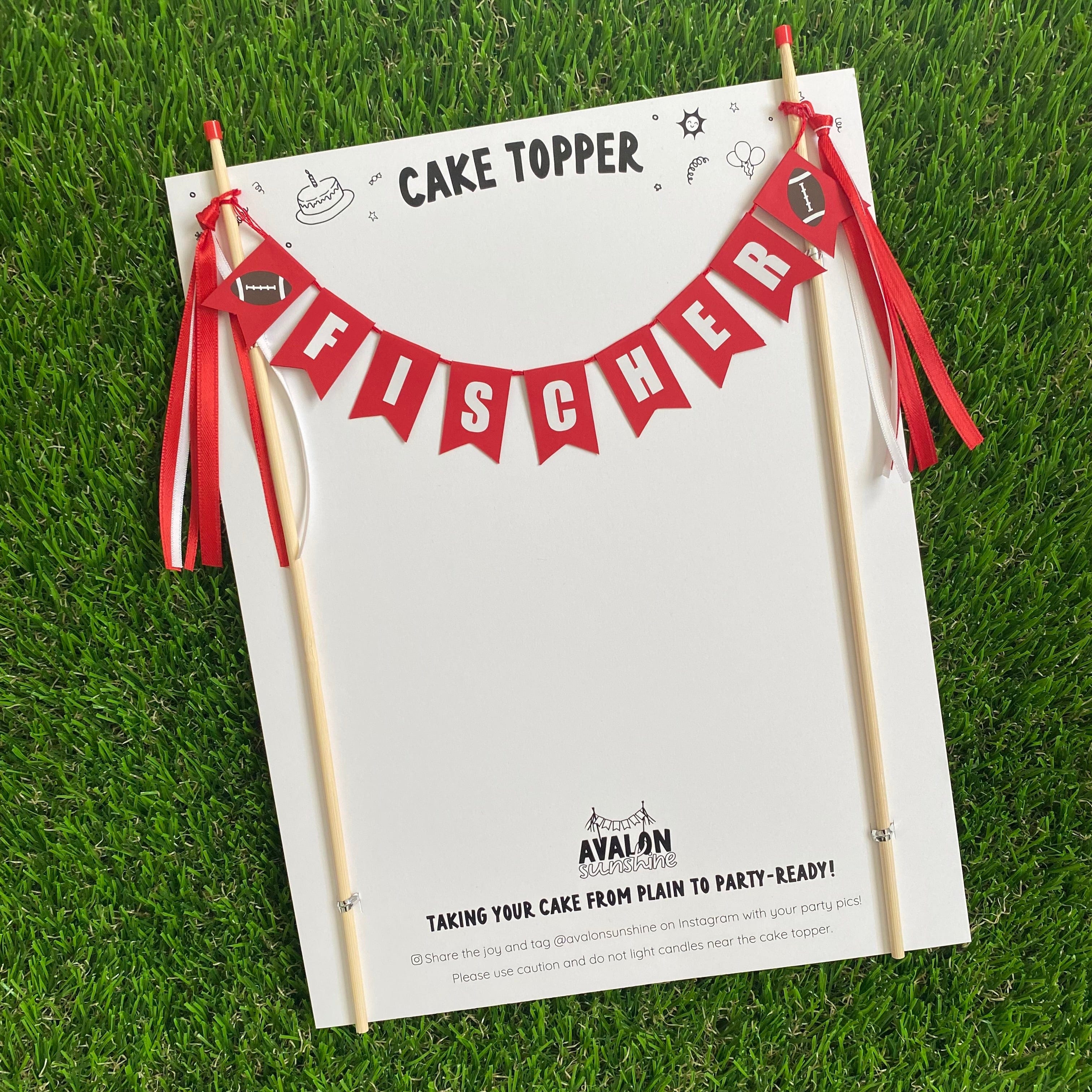 Football Cake Topper | Cake Toppers by Avalon Sunshine