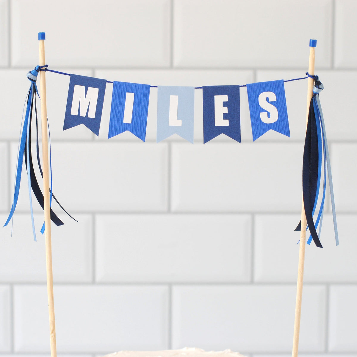 Shades of Blue Name Cake Topper | Avalon Sunshine