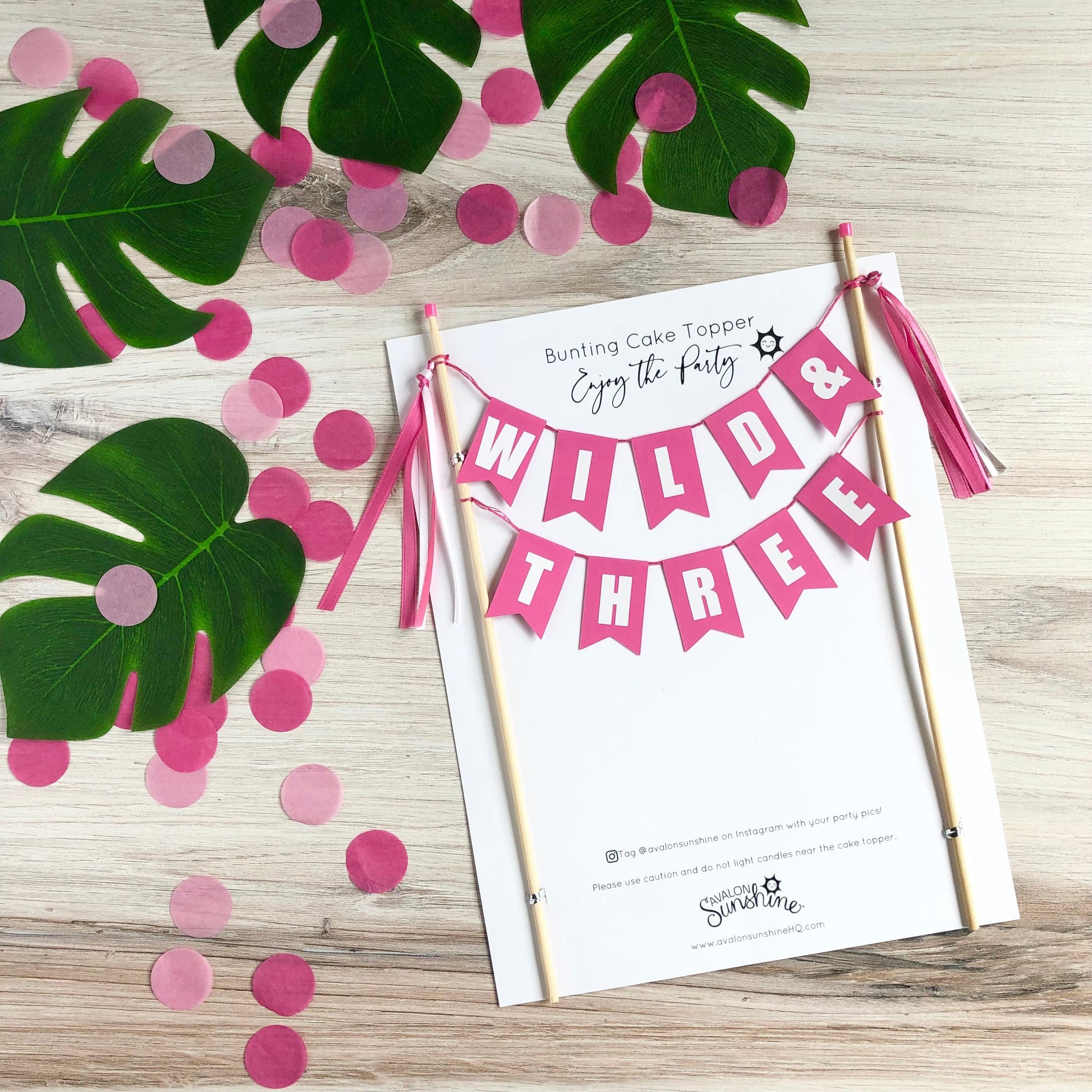 WILD & THREE Cake Topper | Cake Toppers by Avalon Sunshine